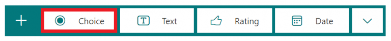 Create questions for a form in Forms – Manual