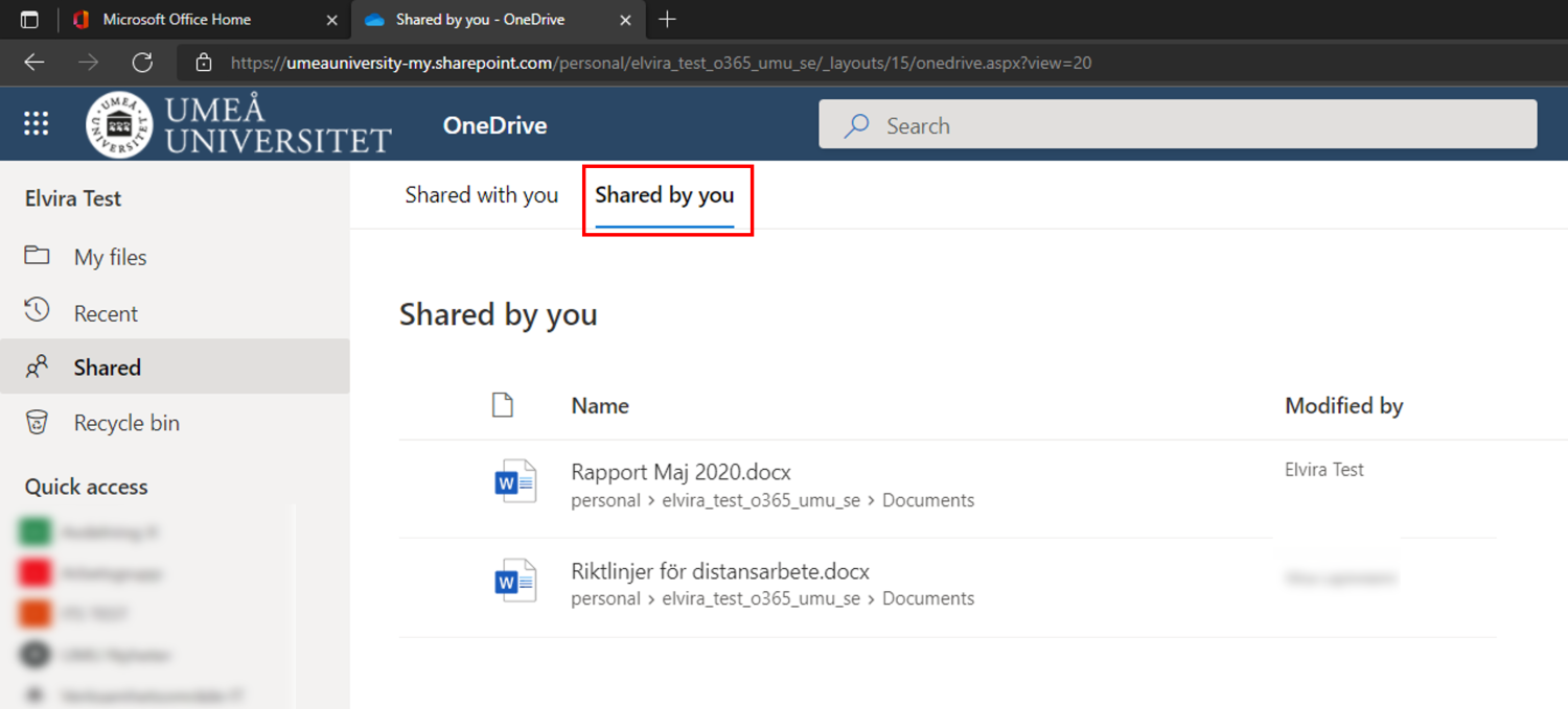 Find your shared files in OneDrive – Manual