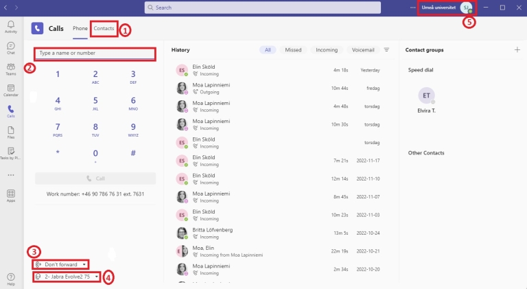Settings for Teams telephony – Manual