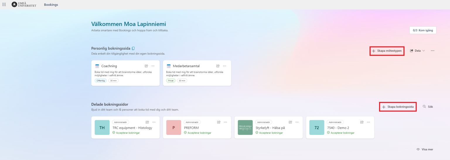 Get started with your personal booking page with Bookings with me – Manual
