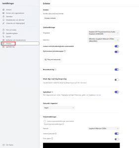 Device settings in Teams – Manual
