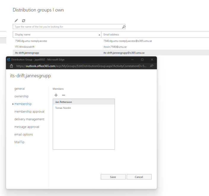 Add/remove members in a shared mailbox in Outlook (webmail) – Manual
