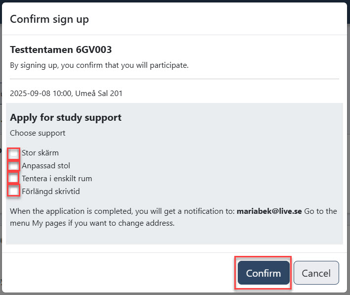 Apply to use your recommended study support – Manual